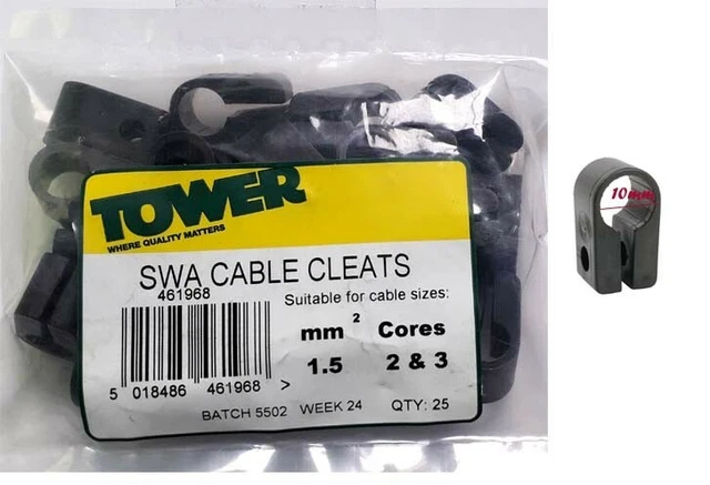 TOWER SWA 1.5MM Cable Cleats pack of 25 units £5.99 - PicClick UK