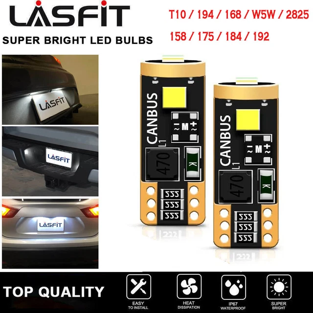 LED T10 168 2825 License Plate Light Bulb 6000K Xenon White for Ford F ...