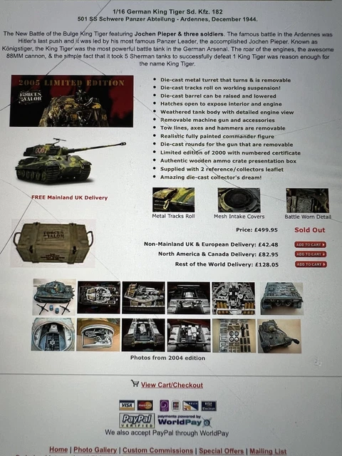 KING TIGER TANK 1/16 Battle of the Bulge SS J Peiper Extreme Metal ...