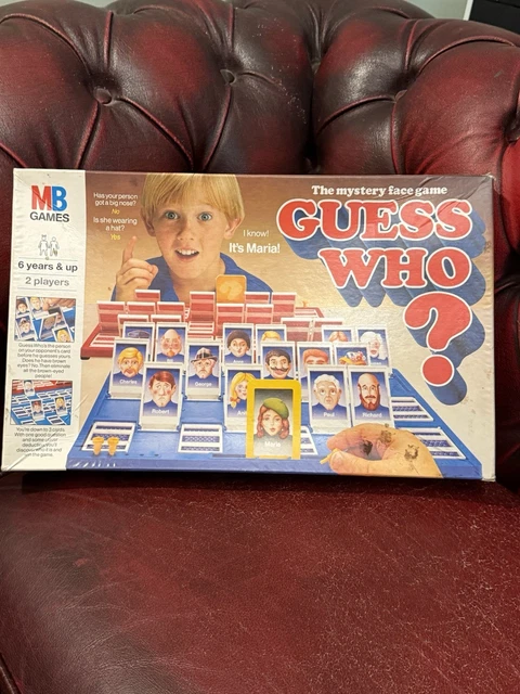 GUESS WHO BOARD Game By MB Games Retro Boxed Old Family Fun Vintage ...