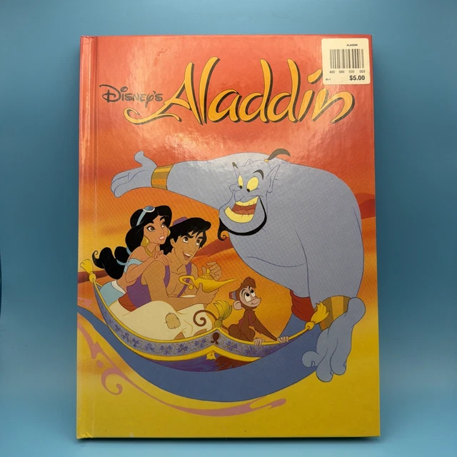 WALT DISNEY CLASSIC Aladdin Hardcover Book Princess Jasmine Genie ...