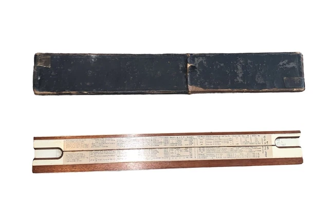 VINTAGE ALBERT NESTLER WOODEN SLIDE RULER No23 MADE IN GERMANY WITH ...