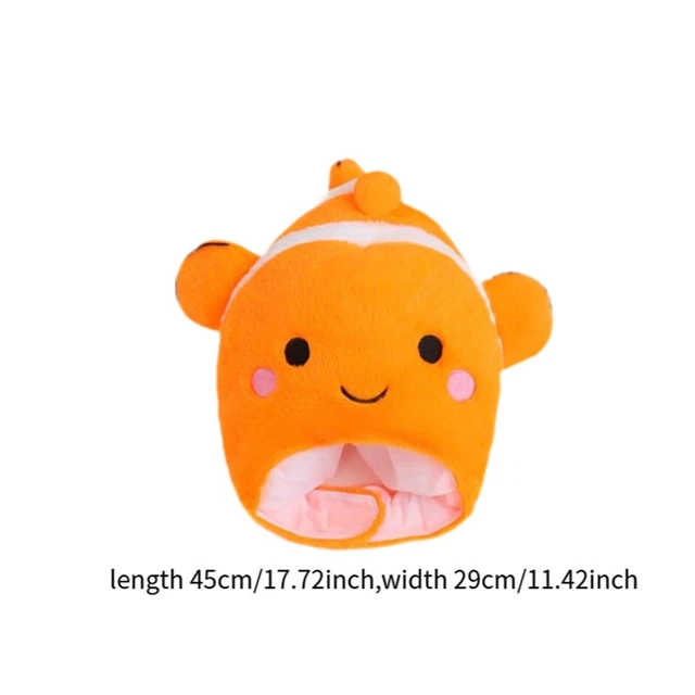 PLUSH ORANGE FISH Hat Adult Kids Animal Headwear Soft Costume for Party ...