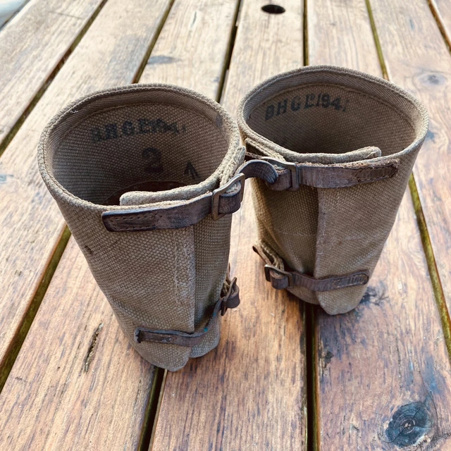 WW2 BRITISH ARMY 37 Pattern 1941 Webbing Anklets Gaiters Uniform ...