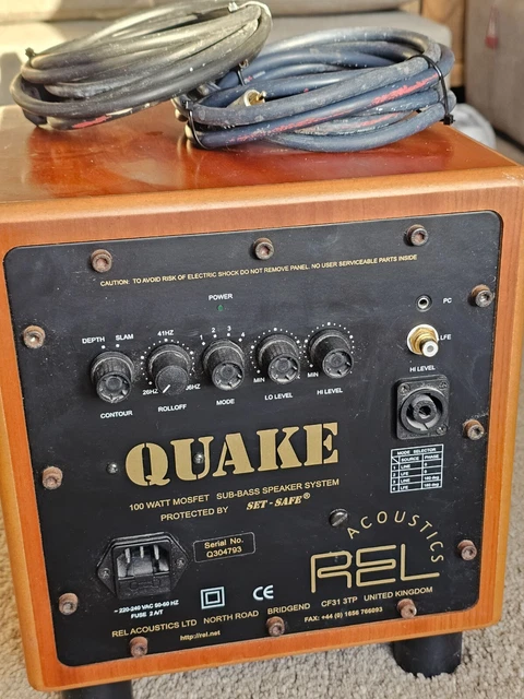 REL ACOUSTICS QUAKE 100 Watt subwoofer. Cherry Wood Finish. £40.00 ...