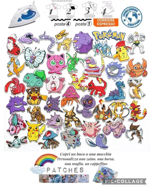 PATCH SMALL SIZE Pokémon Pikachu toppa termoadesiva Pokemon piccoli ...