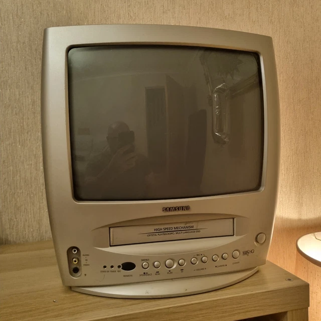 SAMSUNG TI-14N3 14& CRT TV VCR Combi Silver - Retro Video Gaming Front ...