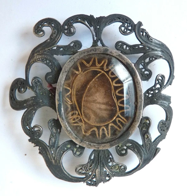 PENDENTIF RELIQUAIRE ARGENT filigrane silver reliquary 18e siècle 18th ...