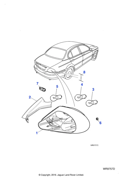 JAGUAR GENUINE LAMP Cluster Tail Light Fits X-Type 2001-2010 Classic ...