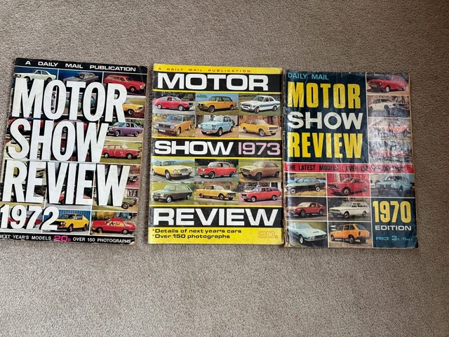 DAILY MAIL MOTOR Show Review Magazine - set of 3 1970, 1972 & 1973 £31. ...