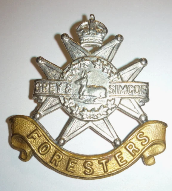 WW2 CANADIAN MILITARY Grey & Simcoe Foresters Cap Badge $27.00 ...