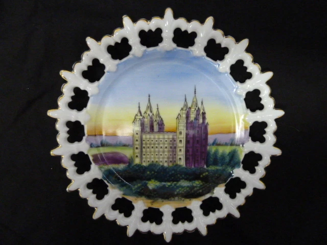 MORMON LDS STANGHETTA Fine Porcellana Dipinto a Mano Piastra, Norcrest ...