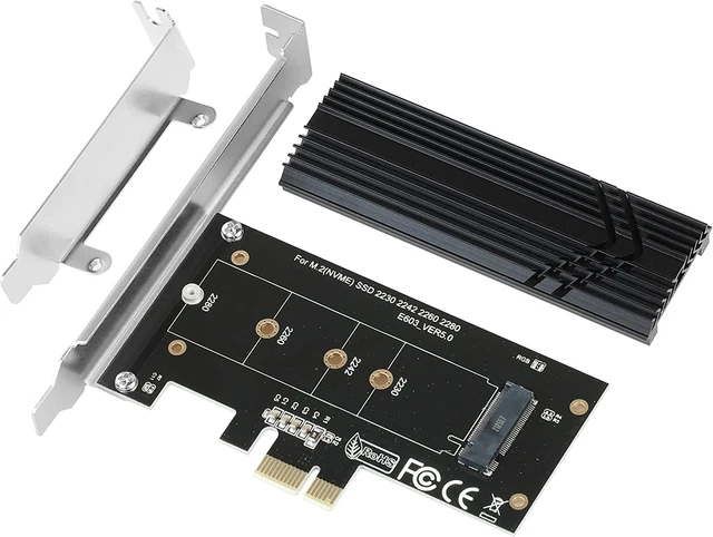 NVME PCIE ADAPTER M.2 Nvme to Pcie 1X Adapter, M.2 (NGFF) Pcie 3.0 X1 ...
