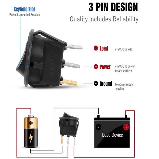 JAKESPECIAL – 12V 23mm Rocker Switch Set with LED Indicators EUR 23,99 ...