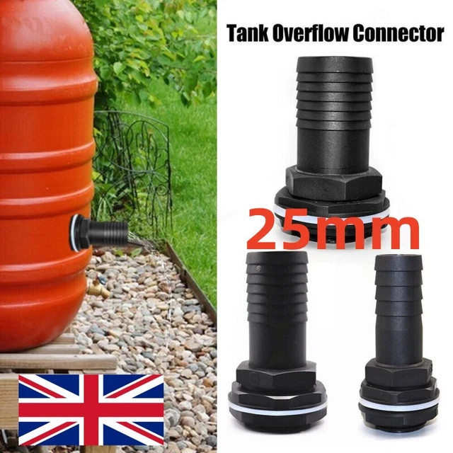 WATER BUTT TANK Overflow Connector 1 In Washer & Nut Fits Overflow Pipe ...