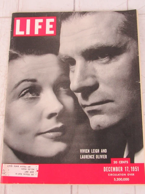 LIFE MAGAZINE DECEMBER 17, 1951 Vivien Leigh and Laurence Olivier £14. ...