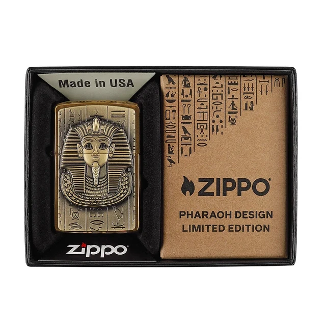 ZIPPO PHARAOH LIMITED Edition Messing Brass Emblem Feuerzeug Collectible 2007924 EUR 99,99 ...