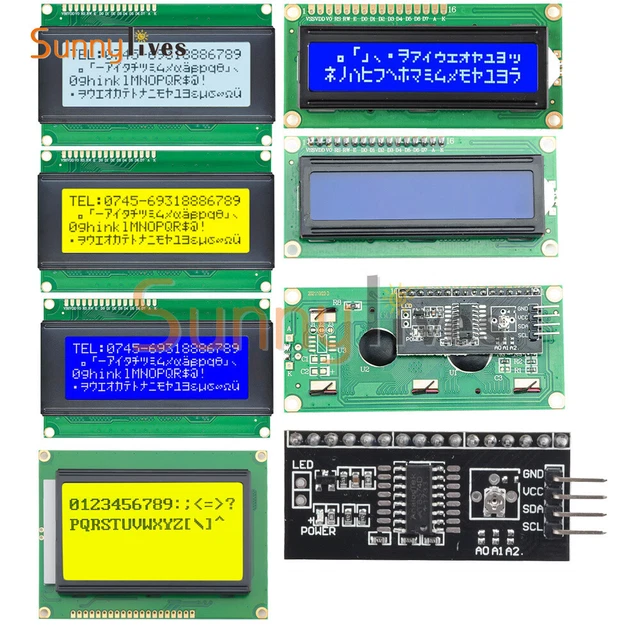 LCD 20X4 LCD1602/2004A I2C YELLOW/BLUE Display Module LED Backlight 5V ...