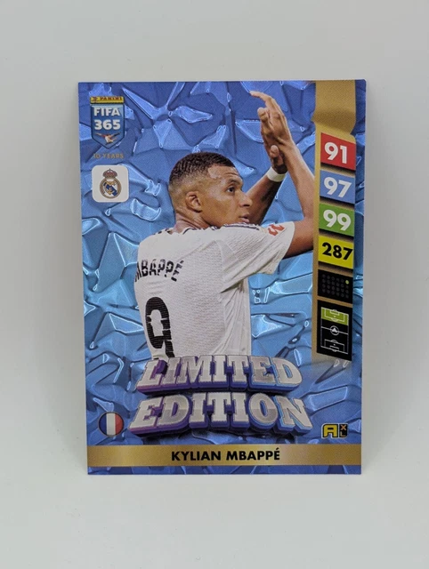 KYLIAN MBAPPE REAL Madrid Adrenalyn 2025 Limited Edition FIFA 365 10 ...