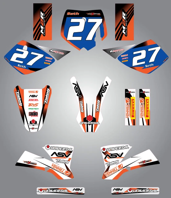 CUSTOM GRAPHICS FULL Kit - STORM STYLE sticker kit to fit KTM 50 - 2002 ...