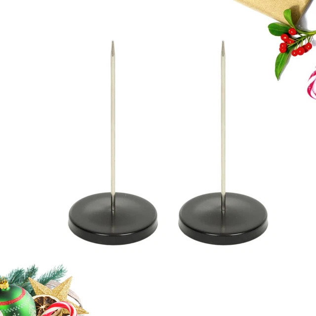 2 PCS RECEIPT Stick Ticket Spike Spindle Round Holder Bill for Hotel ...