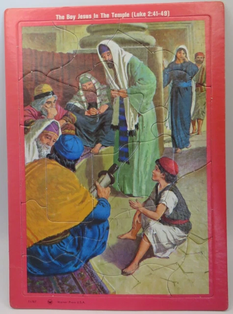 VINTAGE BIBLE PICTURE Puzzle "The Boy Jesus In The Temple"- T1787 - USA ...