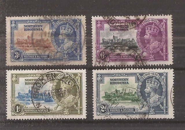 NORTHERN RHODESIA 1935 KGV SILVER JUBILEE set of 4 vfu £1.50 - PicClick UK