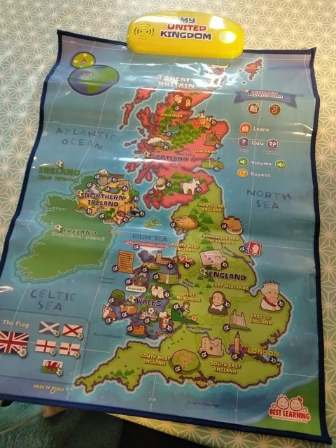 BEST LEARNING I-POSTER My United Kingdom Interactive Map Educational Ex ...