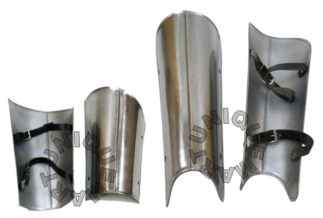 MEDIEVAL GOTHIC ARMOR Crusader Knight Leg & Arm Guard Spartan 18GA ...