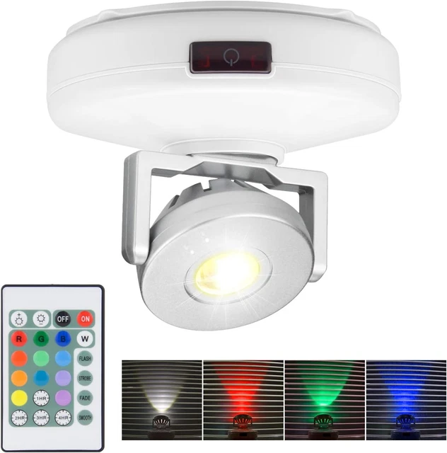 HONWELL LED SPOTLIGHT Battery Powered Wireless Ceiling Lights Remote ...