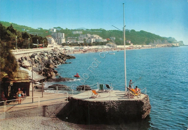 CARTOLINA CELLE LIGURE panorama scoglio spiaggia sul mare piccole ...
