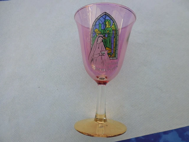 ANCIEN VERRE à pied, symbole communion, doré et émaillé EUR 11,50 - PicClick FR