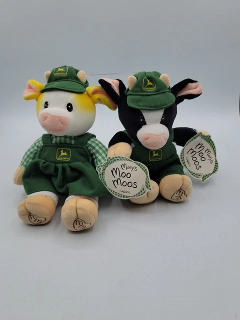 VINTAGE MARY'S MOO Moos Plush Cows John Deere Boy And Girl Cow Farm 9 ...