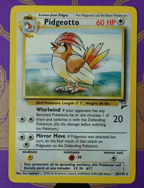 POKEMON TCG · Pidgeotto 28/130 · Base Set 2 · Vintage WOTC (2000) EXC $14.75 - PicClick AU