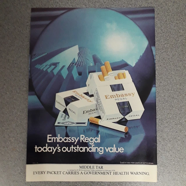 EMBASSY REGAL CIGARETTES 1976 Original Paper Magazine Advert £5.50 ...