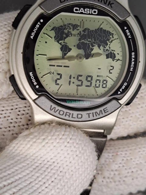 RARE CASIO VINTAGE DIGITAL WATCH FLOATING LCD SCREEN DATABANK TWINCEPT ...