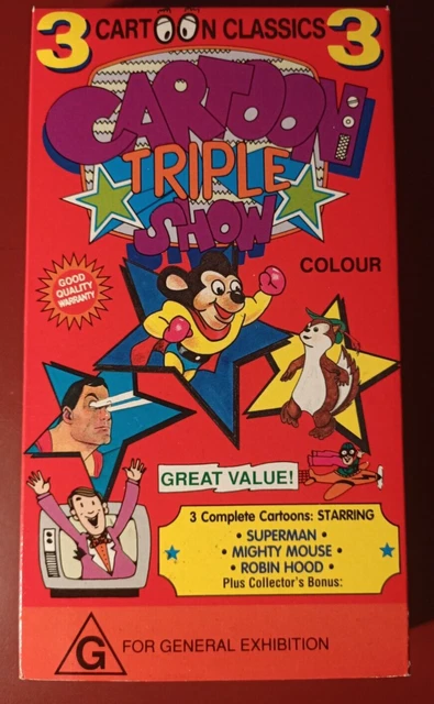 3 CARTOON CLASSICS - Cartoon Triple Show - 1992 Australian VHS / VDI £ ...