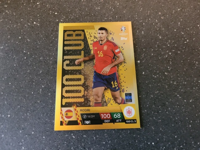 MATCH ATTAX UEFA Euro 2024 Cl 3 Rodri (Spain) Hundred 100 Club Limited ...