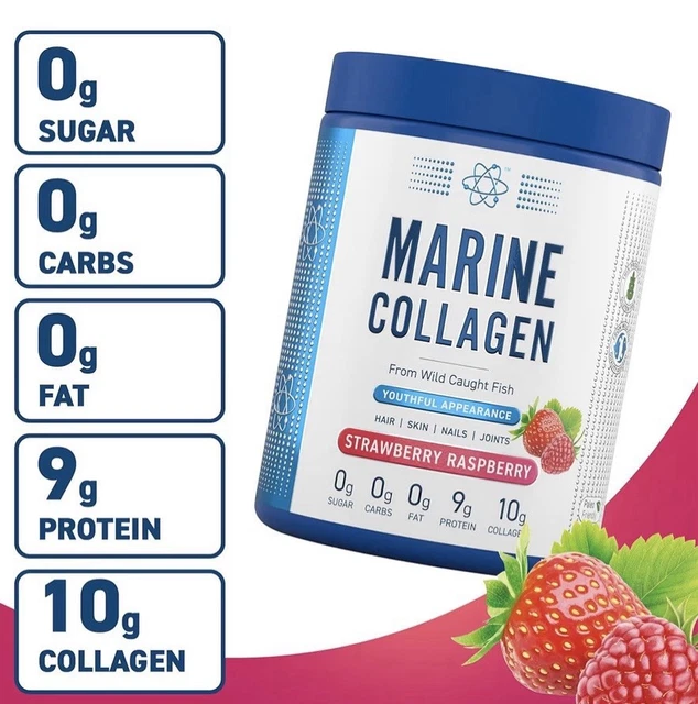 APPLIED NUTRITION MARINE Collagen Powder Strawberry & Raspberry Flavour ...