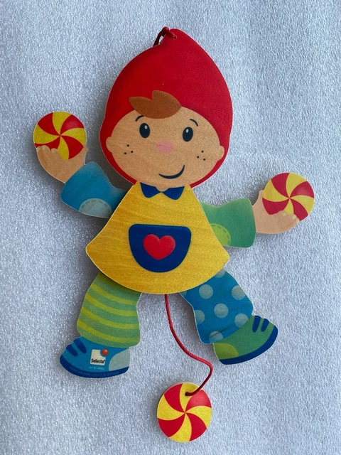 SELECTA EBONY JUMPING Jack Dwarf Baby Toy Toys Toddlers Game Wooden Toy ...