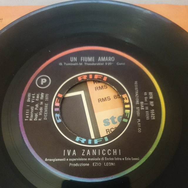 🎵 IVA ZANICCHI 🎵 A Fiume Bitter Hold Me With DIY 45 Italy Press 1970 $3 ...