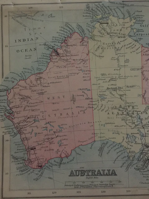 ANTIQUE MAP DATED 1901 Map Of Australia Map Of The World Atlas Globe ...