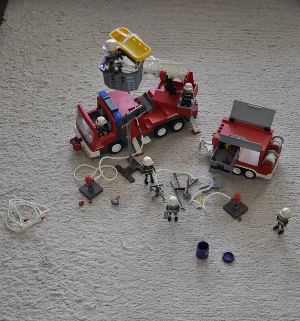 PLAYMOBIL FIRE BOAT Truck Lot 3182 + Firefighter Trailer/Lamp 3178 £35. ...