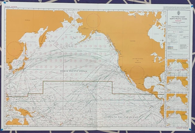 AMIRAUTÉ 5127 (8) Routeing Tableau Nord Pacific Océan August Carte ...