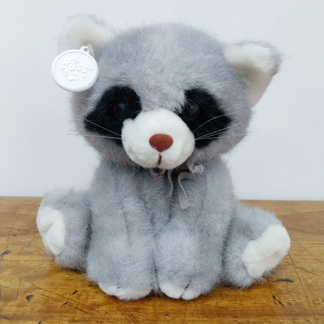 VINTAGE RUSS BERRIE Ricky Raccoon Plush Soft Toy Plastic Tag £40.00 ...