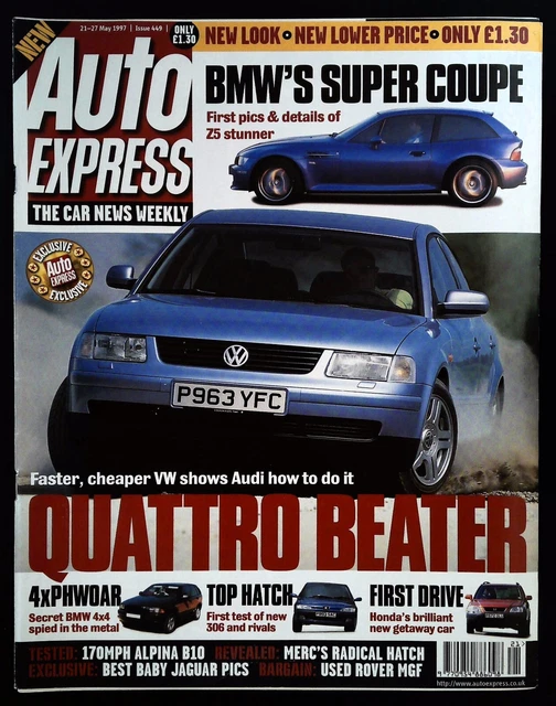 AUTO EXPRESS MAGAZINE No.449 May 21-27 1997 mbox1810 Quattro Beater £4. ...