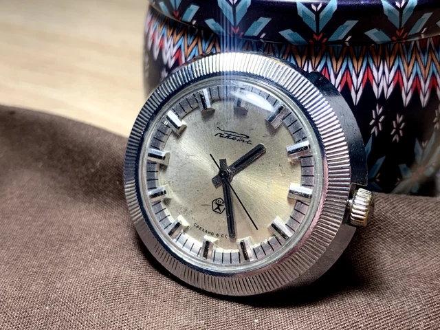 RARE RAKETA VINTAGE Mechanical USSR Watch Wrist Soviet Square Luxury ...