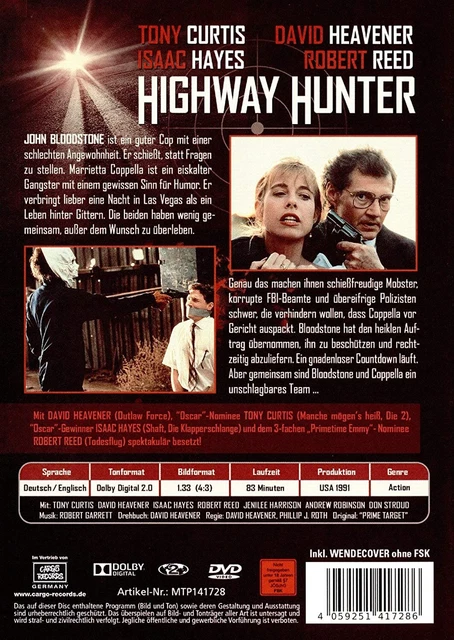 HIGHWAY HUNTER (DVD) Tony Curtis Isaac Hayes David Heavener Robert Reed ...