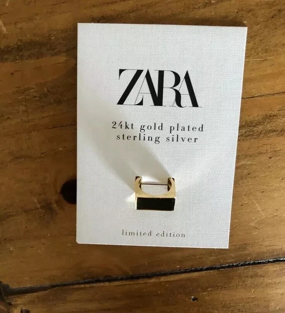 ZARA LIMITED EDITION 24kt Gold Plated Sterling Silver Rectangular ...