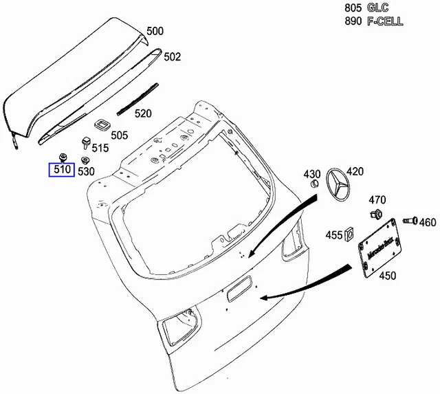 MERCEDES CORPS BORDURE Fixation Pince Clip Plastique Rivet A0009970133 ...